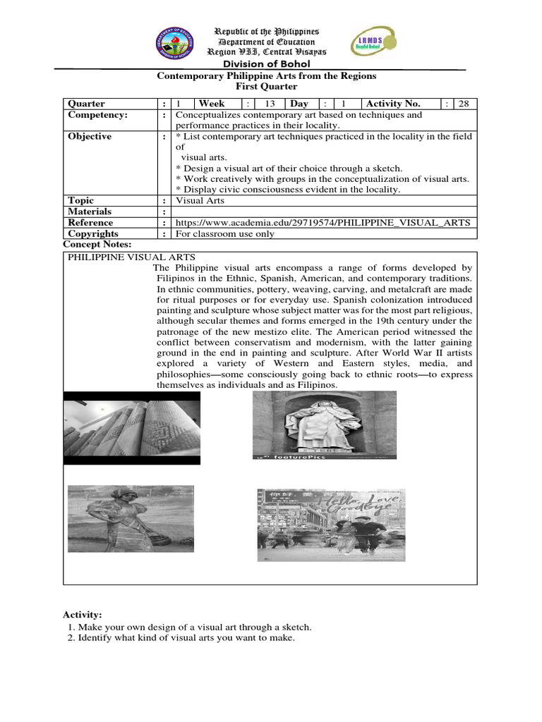 SHS-HUMMS-CPAR-WK-13-Day 1-2 | PDF | The Arts | Philippines