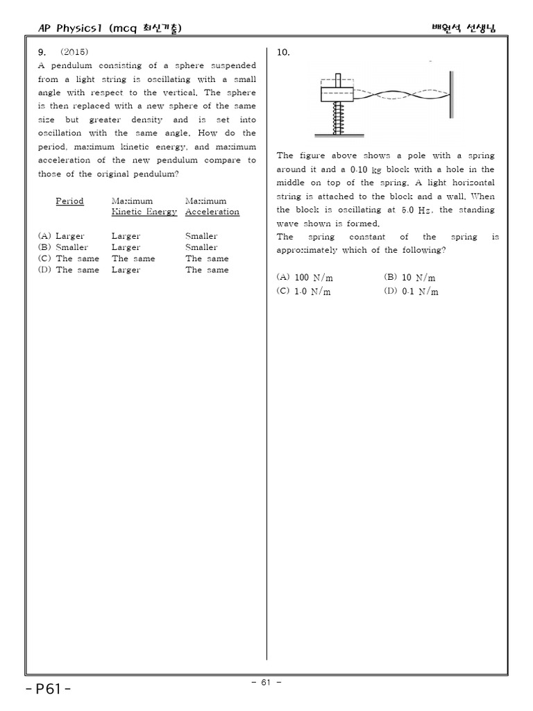 AP Physics 1 Questions | PDF