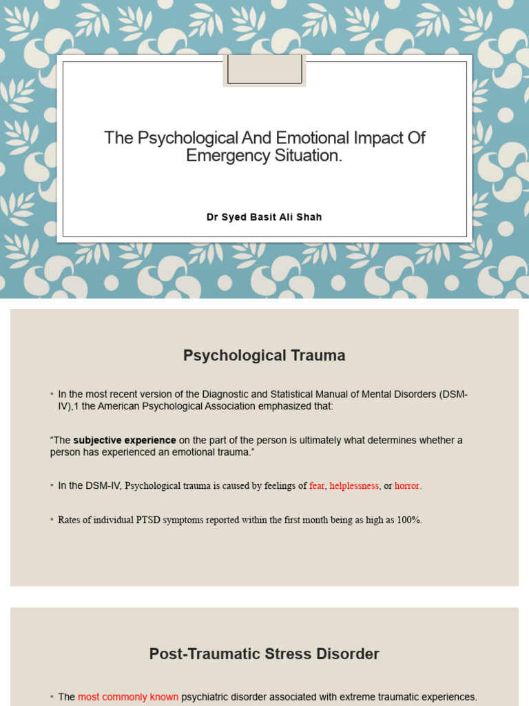Pyscological Factors | PDF | Psychological Trauma | Psychological Resilience