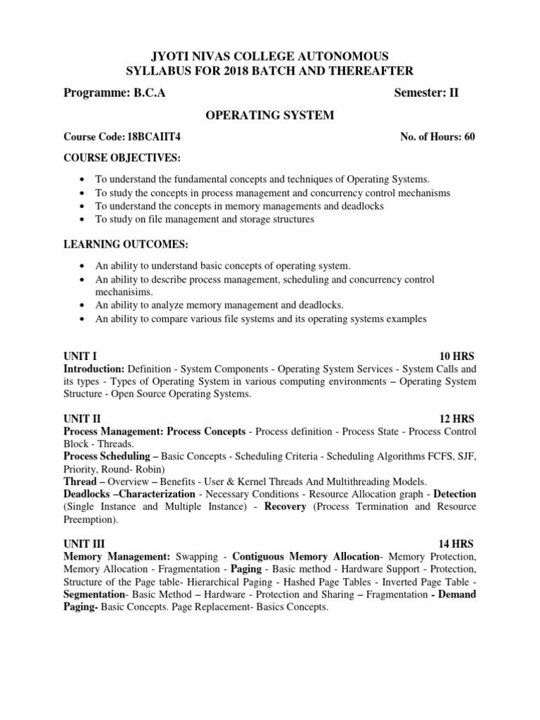 Bca Operatingsystem 2 | PDF | Process (Computing) | Operating System Bca Operatingsystem 2 | PDF | Process (Computing) | Operating System