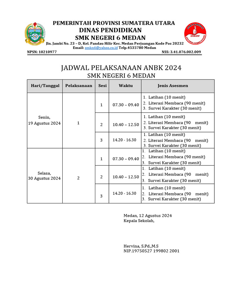 Jadwal Anbk 2024 | PDF