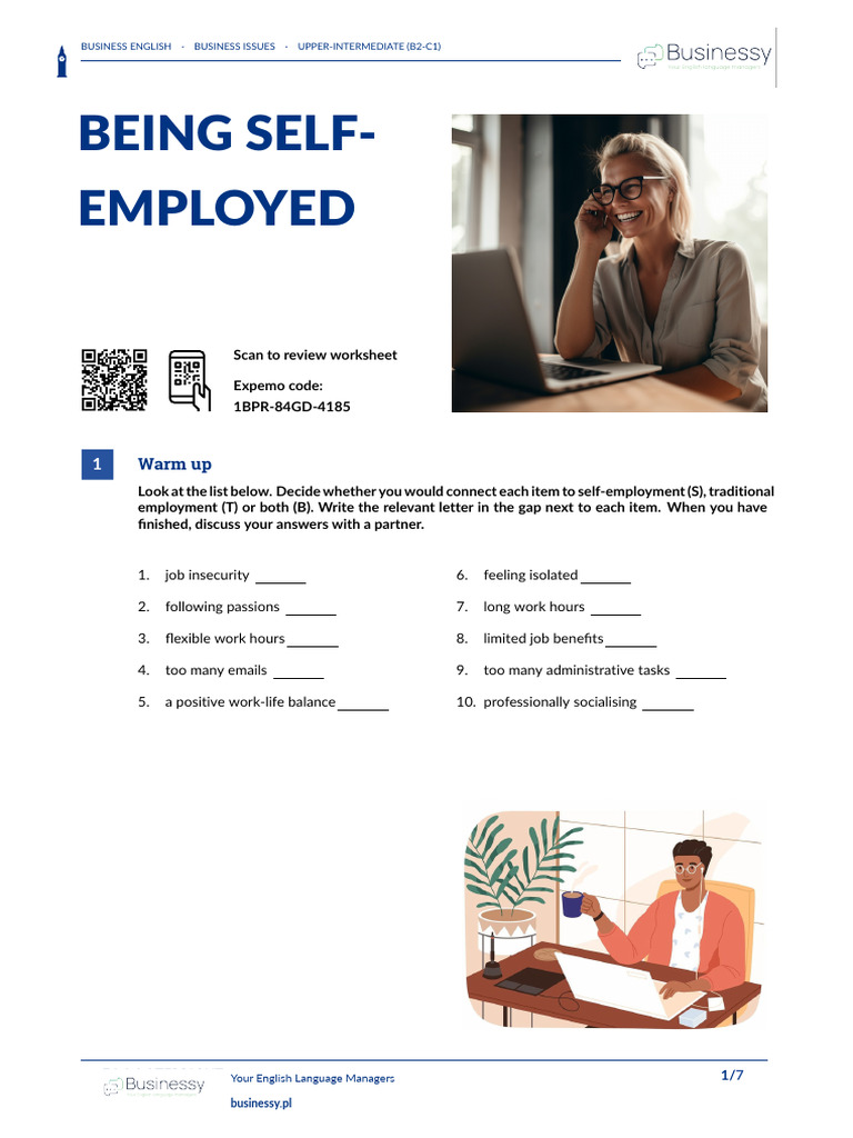 Being Self Employed British English Student | PDF | Self Employment ...