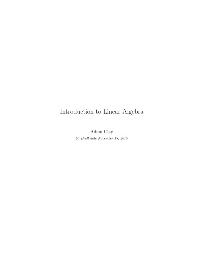 Linear Algebra Notes Pdf Matrix Mathematics Eigenvalues And Eigenvectors 7935