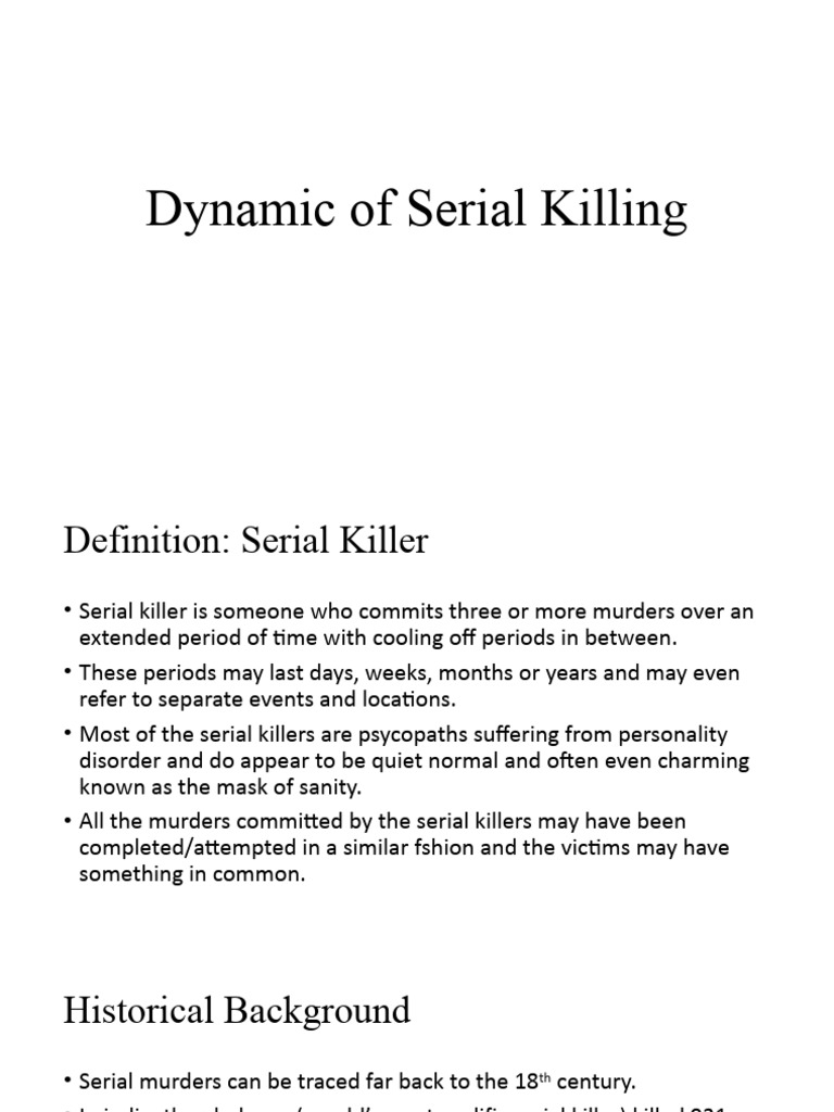 Dynamic of Serial Killing | PDF | Psychopathy | Serial Killer