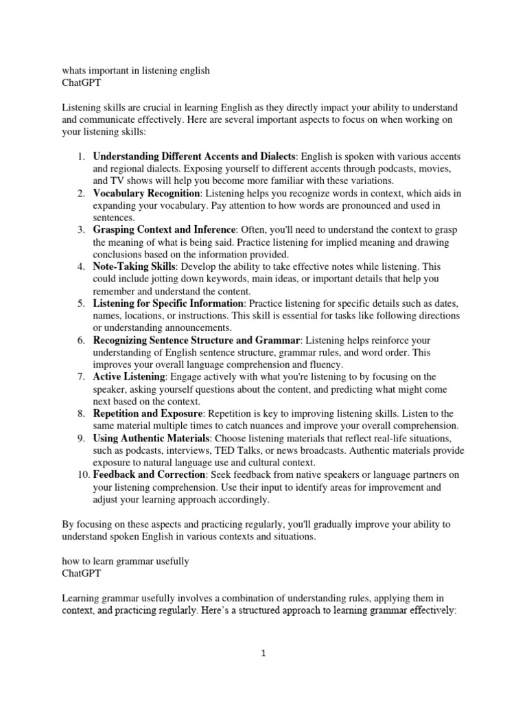 English Language Improvement Skills | PDF | Fluency | Reading Comprehension