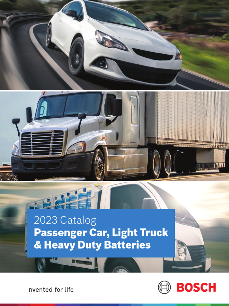 Bosch 2023 Battery Catalog Overview | PDF | Truck | Vehicles