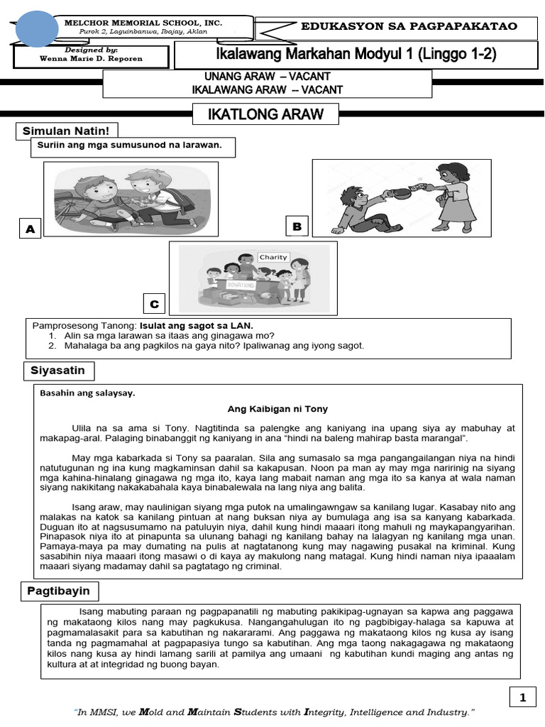 ESP 10 Module 1st 2nd | PDF
