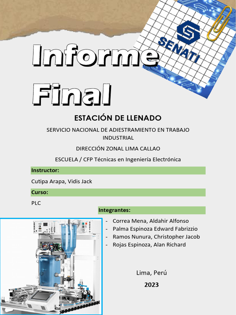 Informe de Automatización PLC | PDF | Controlador lógico programable | Ciencias de la Computación