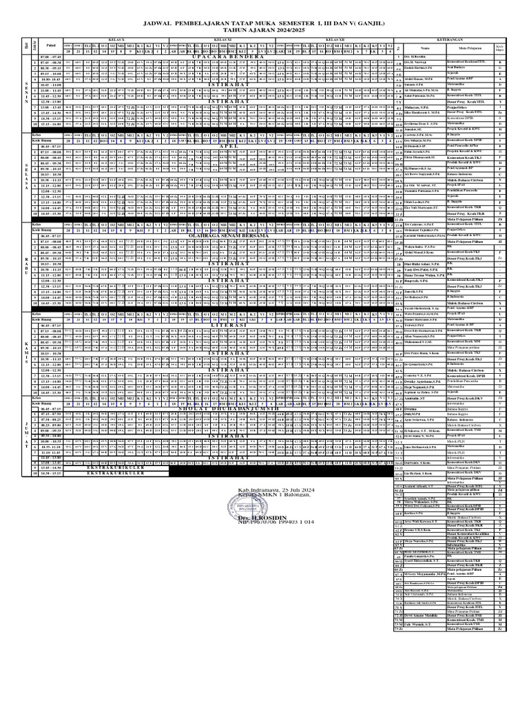 Rev 1 Jadwal PTM SM 1 Ta 2024-2025 | PDF