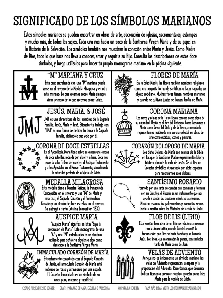 Símbolos Marianos y su Significado | PDF | María, madre de Jesús | Rosario