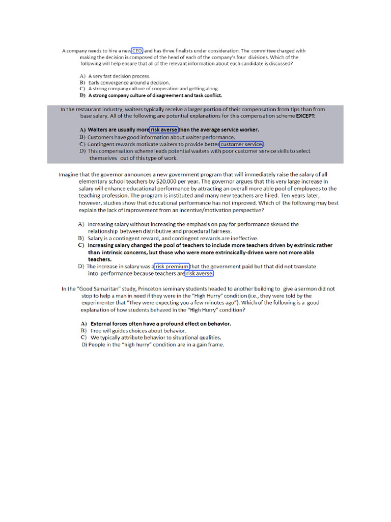 LSAT Practice Questions | PDF