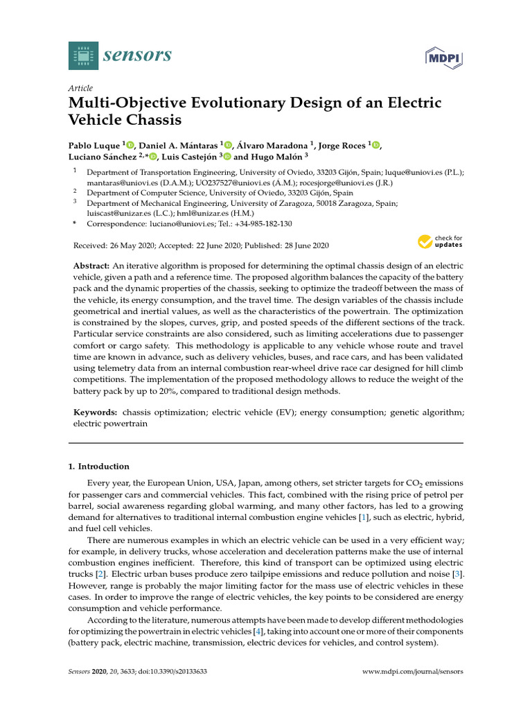 Multi-Objective Evolutionary Design of An Electric | PDF | Mathematical Optimization | Electric ...