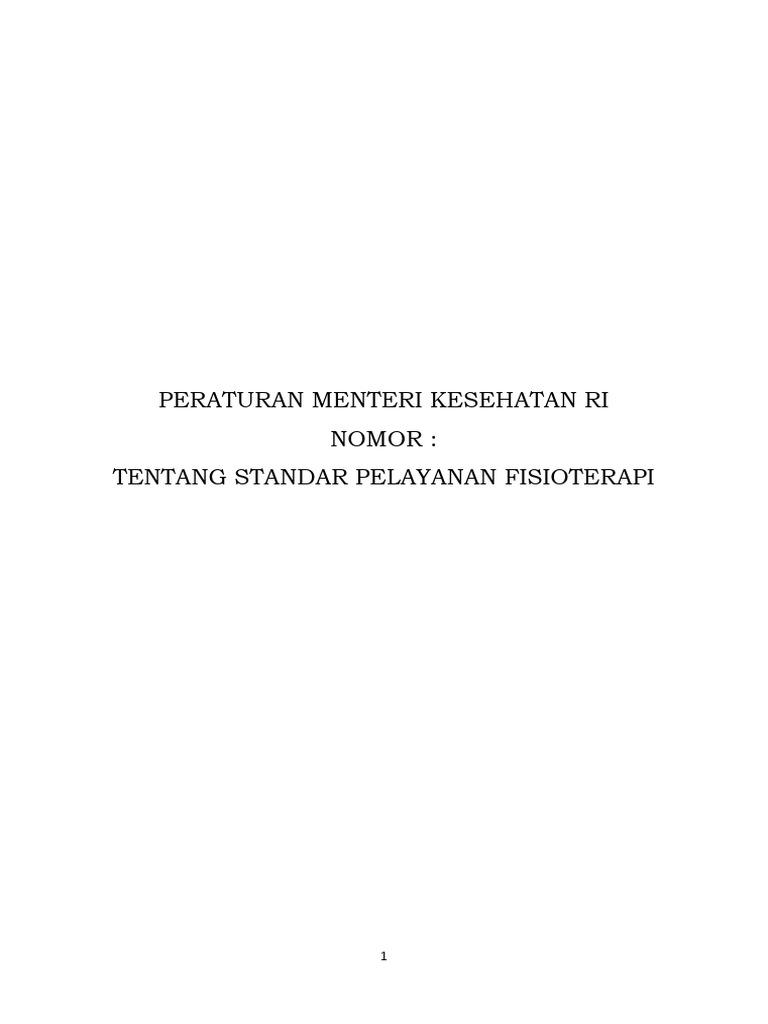 Standar Pelayanan Fisioterapi | PDF