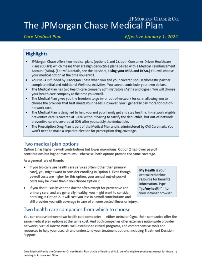 2022 JPMC Medical Plan CORE | PDF | Generic Drug | Prescription Drugs