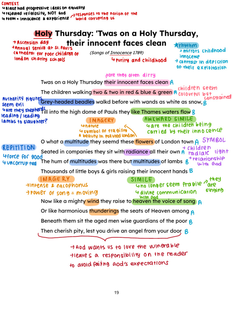 Innocence and Exploitation on Holy Thursday | PDF