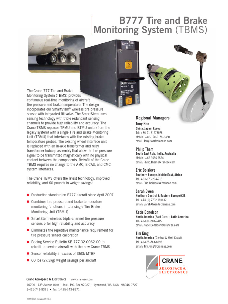 B777 Tire and Brake Monitoring System Overview | PDF
