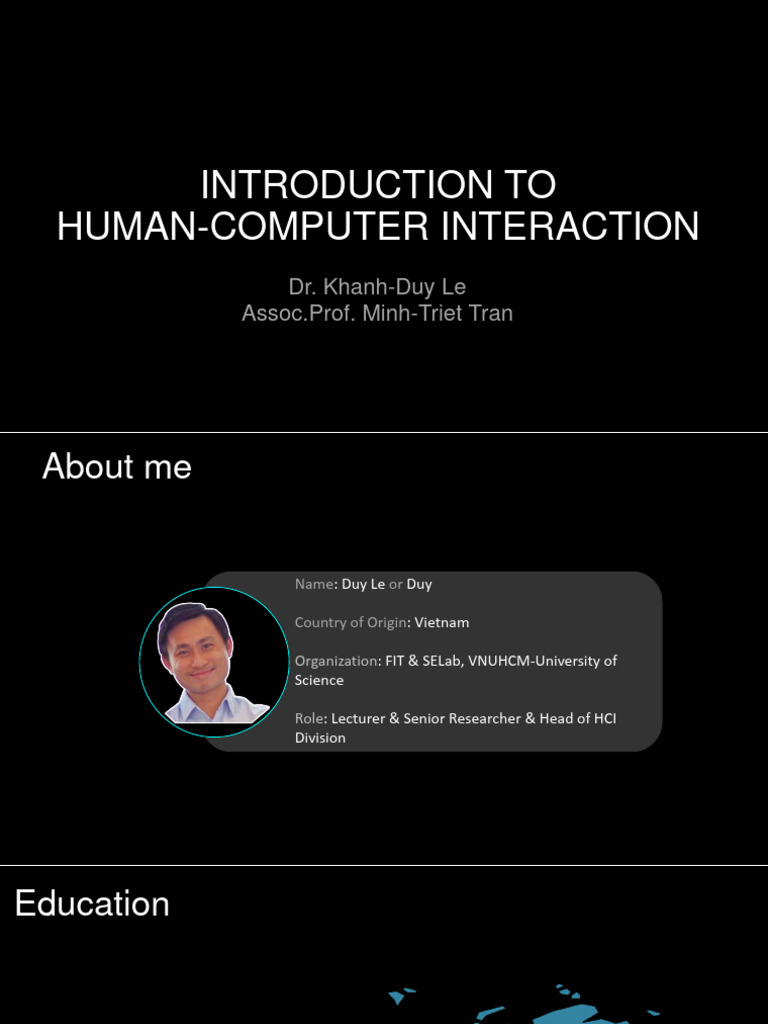 Lecture 1 - Intro-to-HCI | PDF | Human–Computer Interaction | User Interface