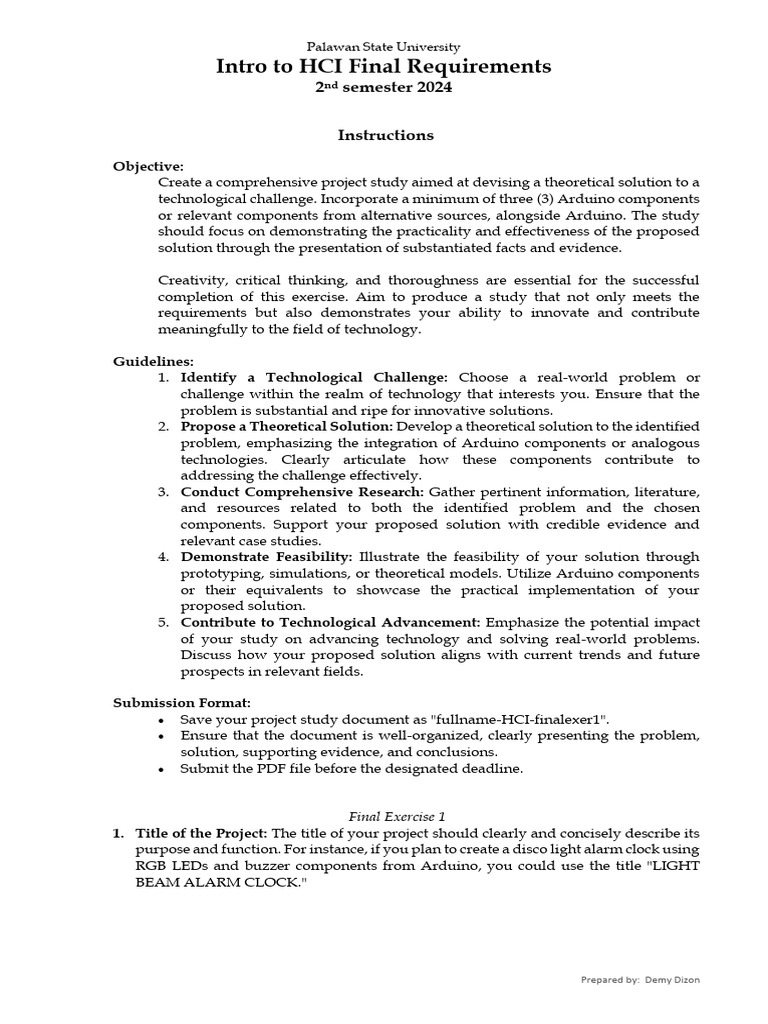 Intro HCI Final Exercises 2024 | PDF | Prototype | Information