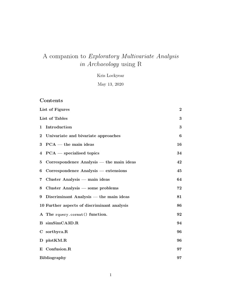 A Companion To Exploratory Multivariate | PDF | Principal Component Analysis | Statistical Analysis