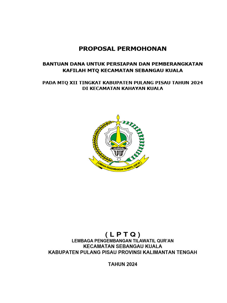 Proposal MTQ Xii Kahkul 2024 | PDF