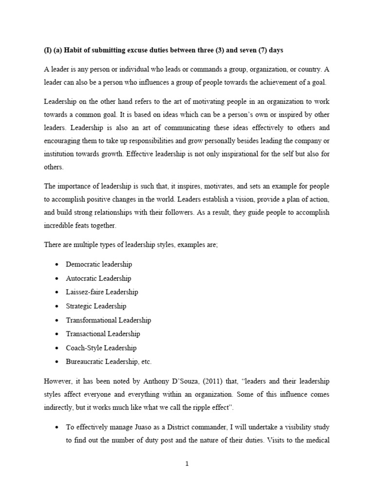 Leadership (Police Assignment) | PDF | Leadership | Social Psychology