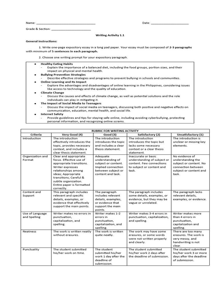 Expository Essay Writing Guidelines | PDF | Cyberbullying | Social Media