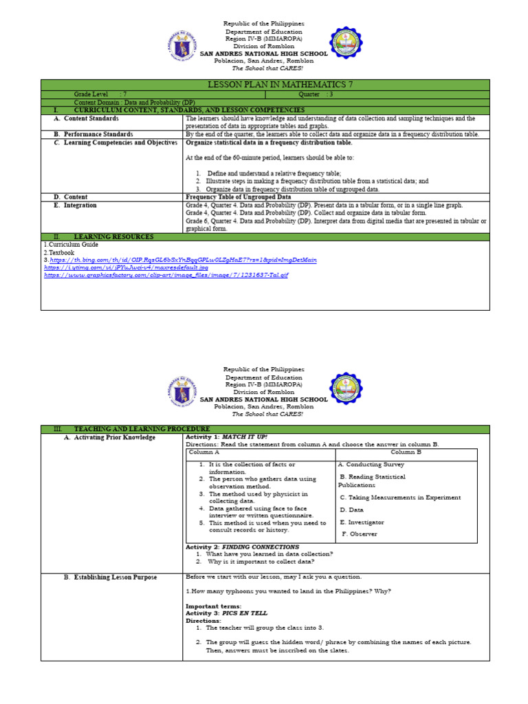 Lesson Plan Matatag Final 1 | PDF | Learning | Cognition