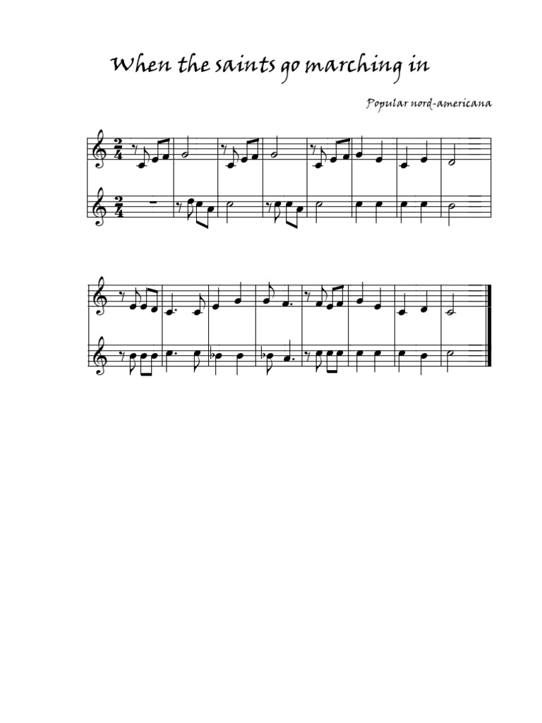 When The Saints Go Marching in | PDF