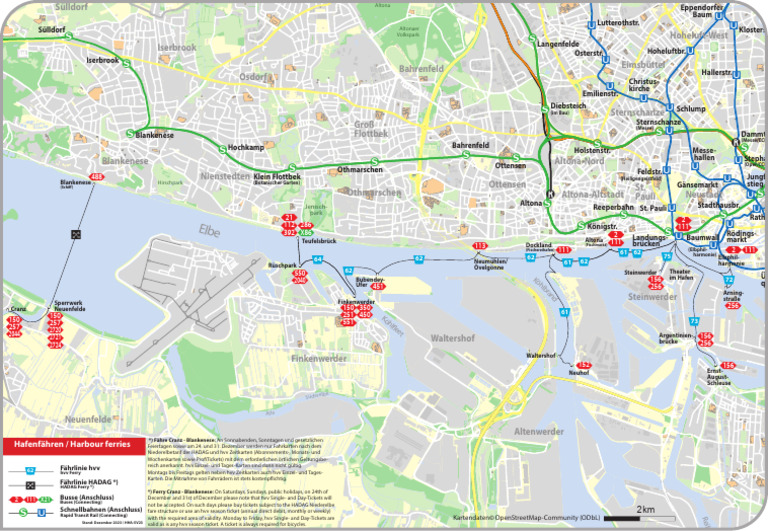 HVV Linienplan Hafenfaehren Hamburg | PDF