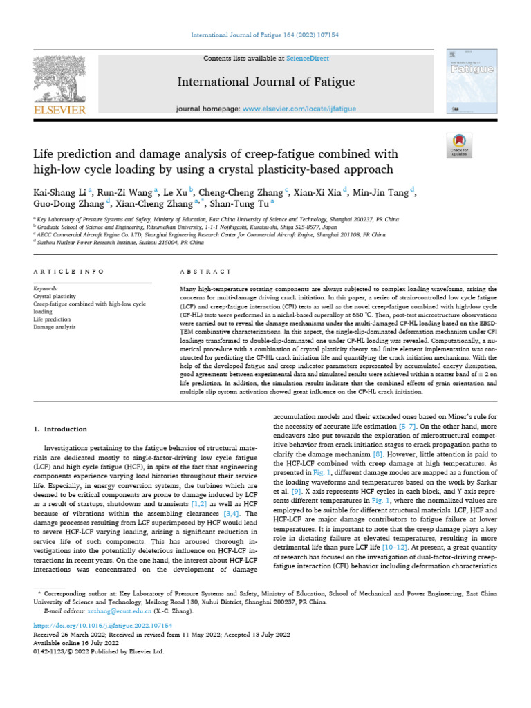 International Journal of Fatigue | PDF | Fatigue (Material) | Fracture
