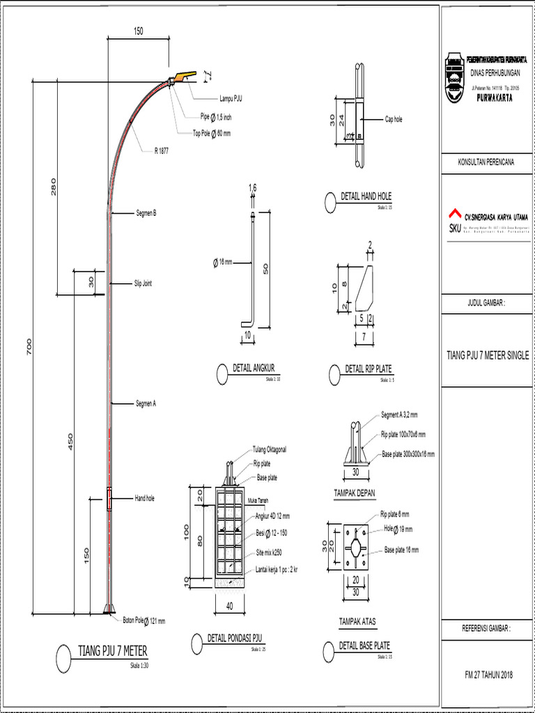 PJU 7 M Rev - Pondasi L 40 | PDF