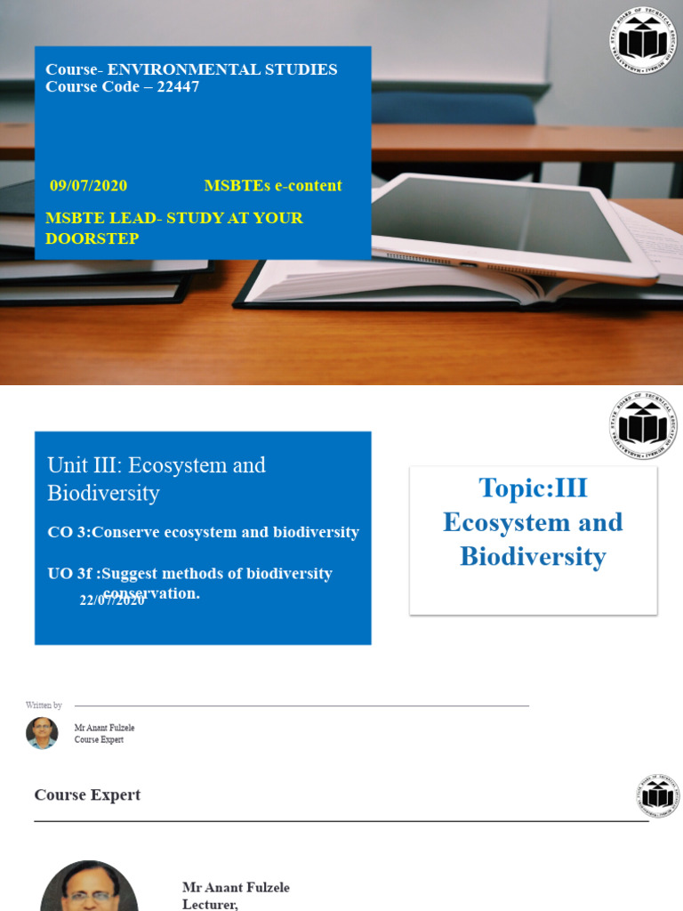 Evs Co3 PPT Uo-3f | PDF | Conservation Biology | Biodiversity