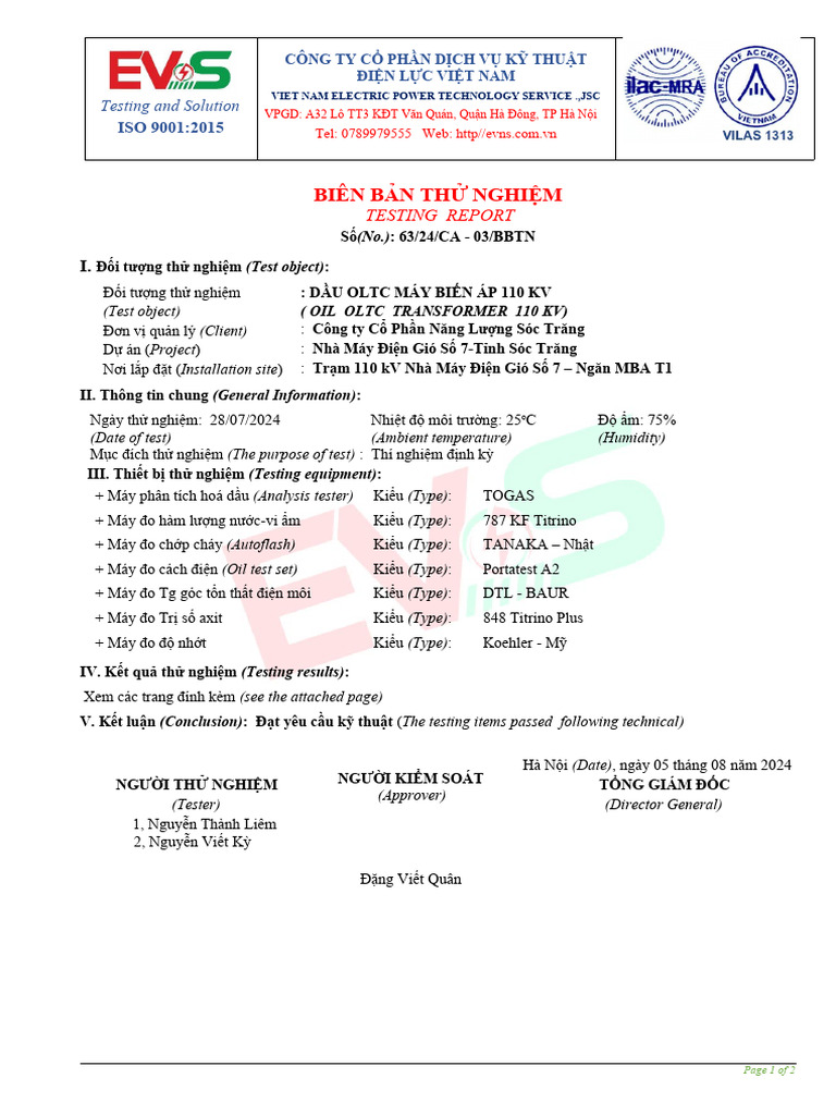 3, Oltc T1 Oil | PDF