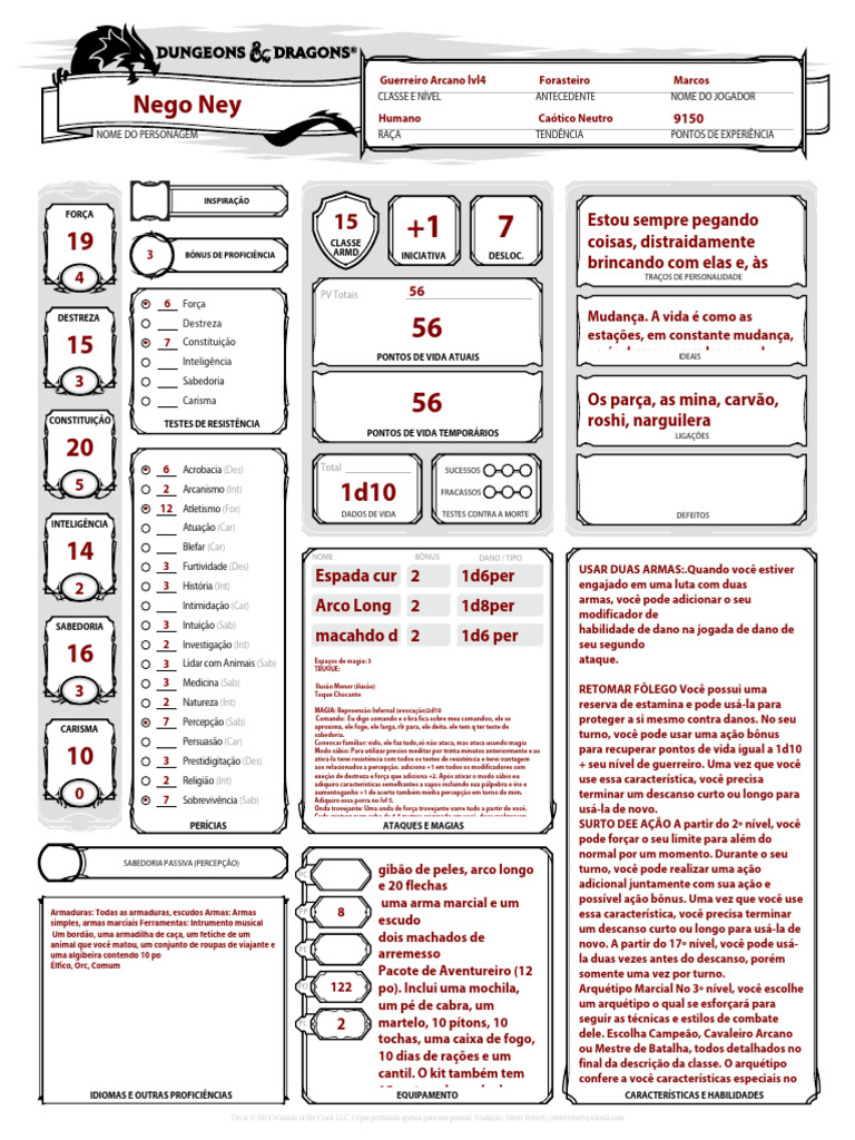 Ficha Do Nego Ney Receba | PDF