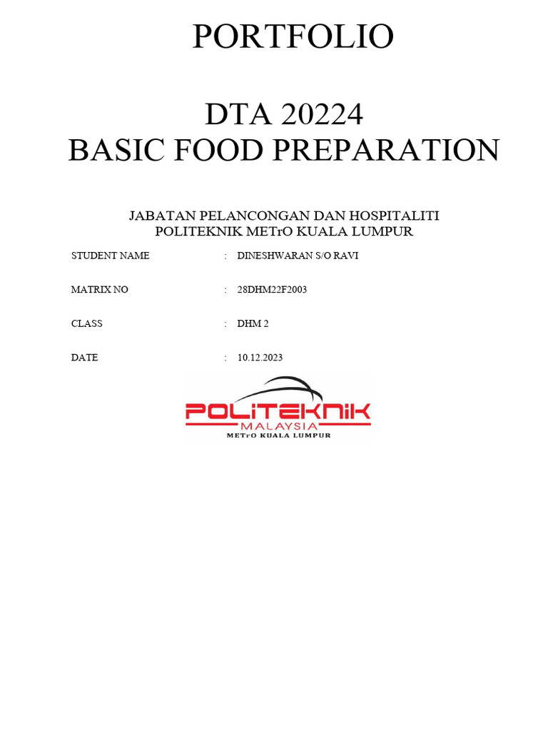 Fail Portfolio Kitchen Nesh | PDF