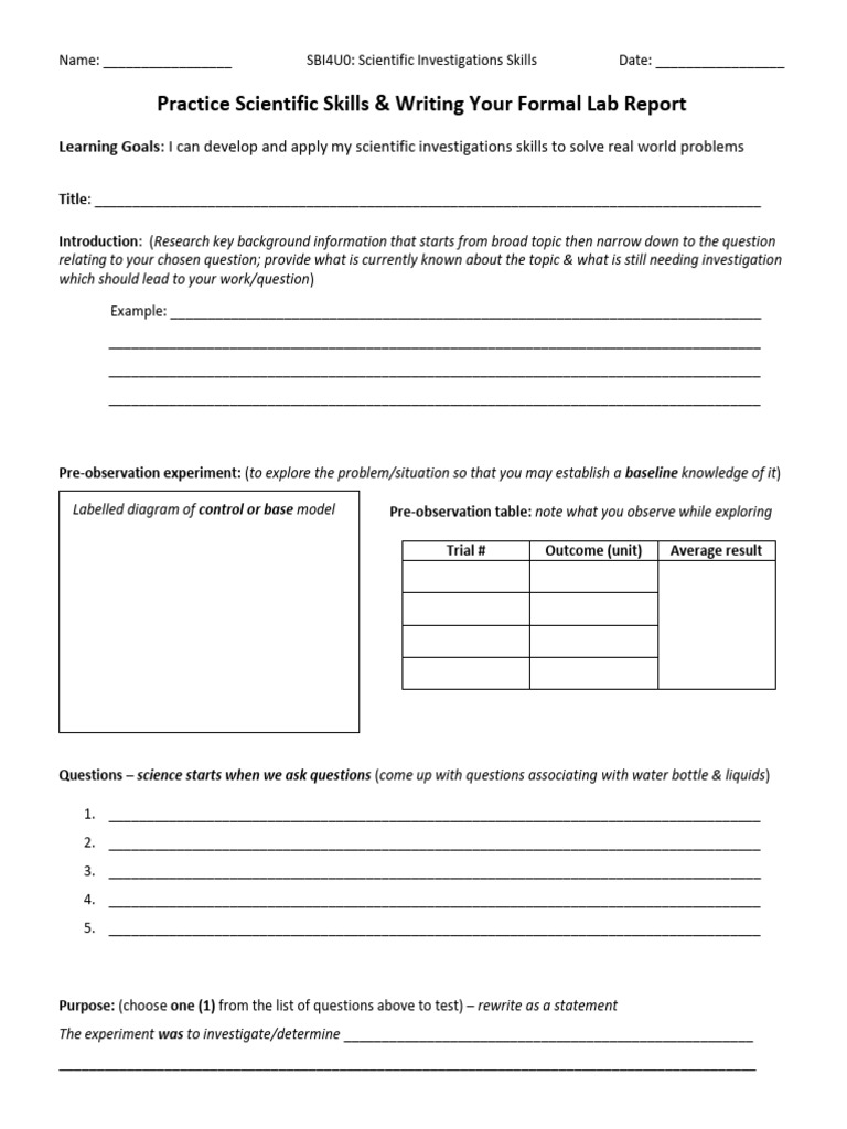 0.1 Scientific Method & Lab Report | PDF | Scientific Method | Experiment