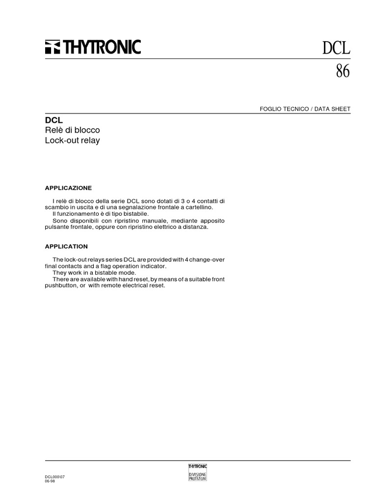 Thytronic SVR Relay For Voltage Protection Inst. Man | PDF