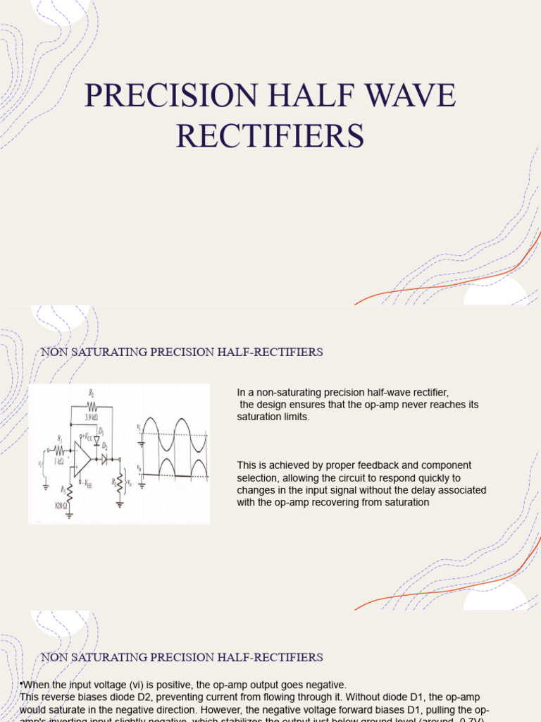 Precision Half Wave Rectifiers | PDF | Operational Amplifier | Rectifier