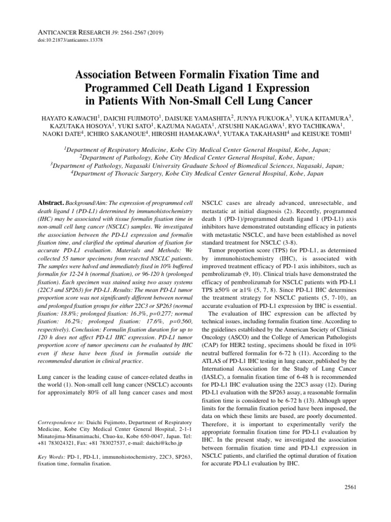 fixation time | PDF | Immunohistochemistry | Fixation (Histology)