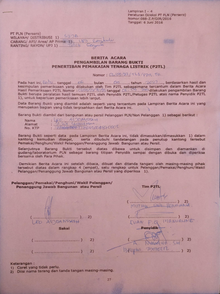 Berita Acara Pengambilan Barang Bukti (2023 - 09 - 06) 3.17 PM Office Lens | PDF