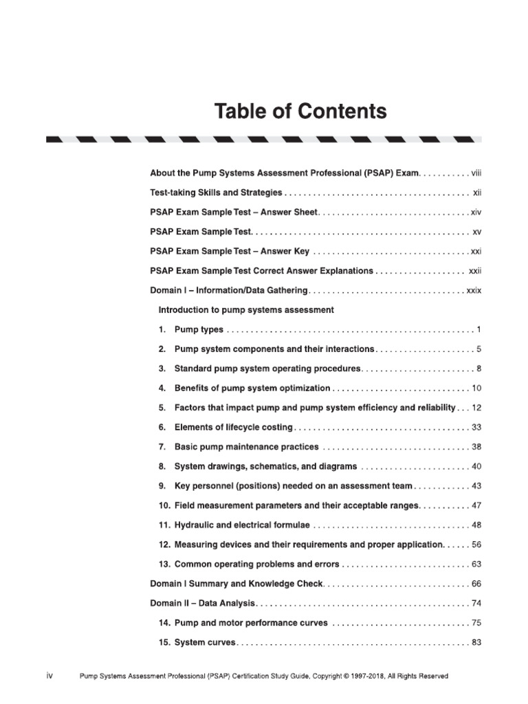 PSAP Exam Study Guide TableOfContents | PDF