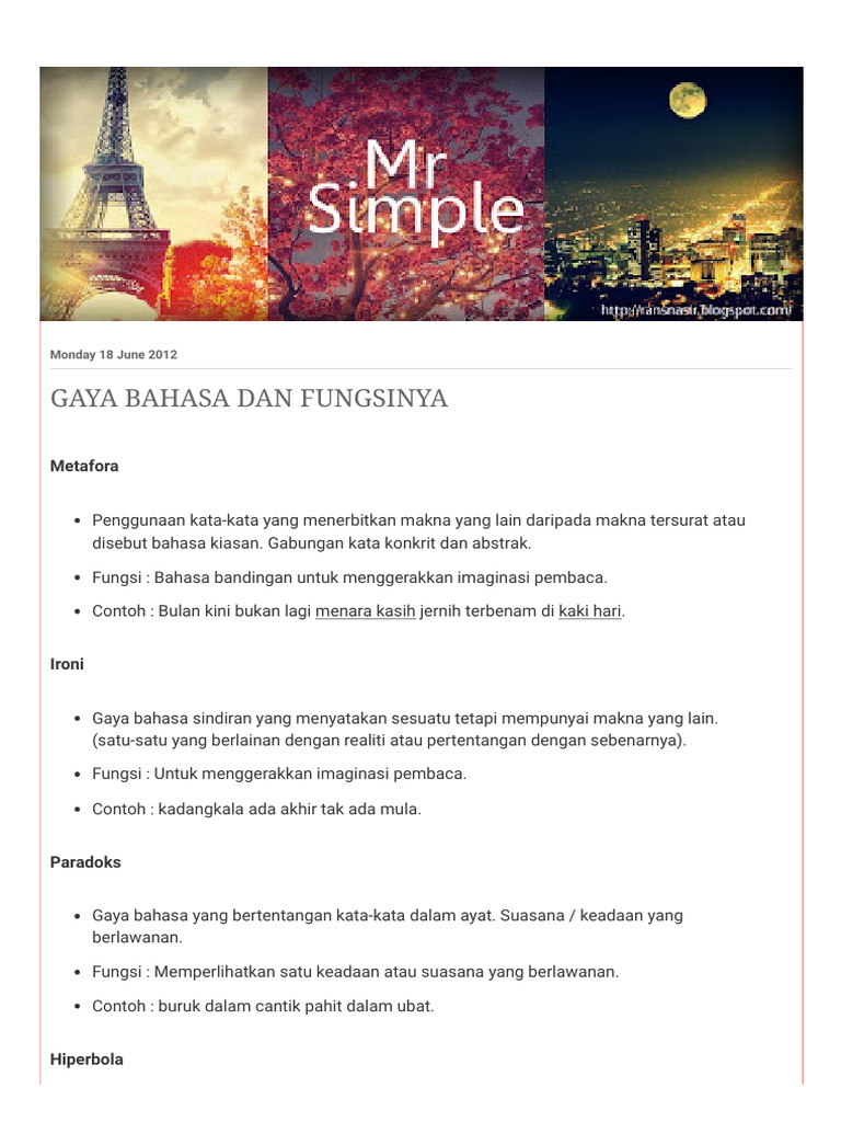 SASTERA MELAYU_ GAYA BAHASA DAN FUNGSINYA | PDF