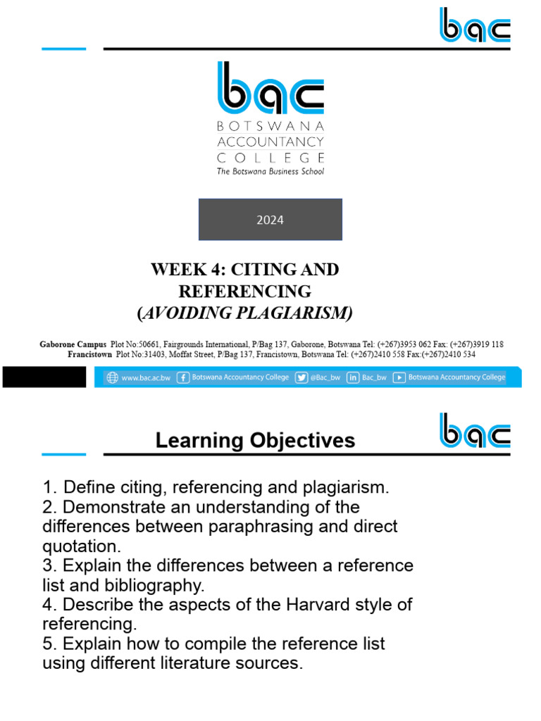 Week 4 Citing and Referencing | PDF | Citation