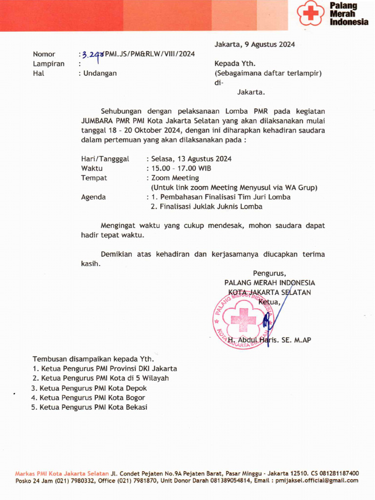 Undangan Rapat Juri JUMBARA 2024 | PDF