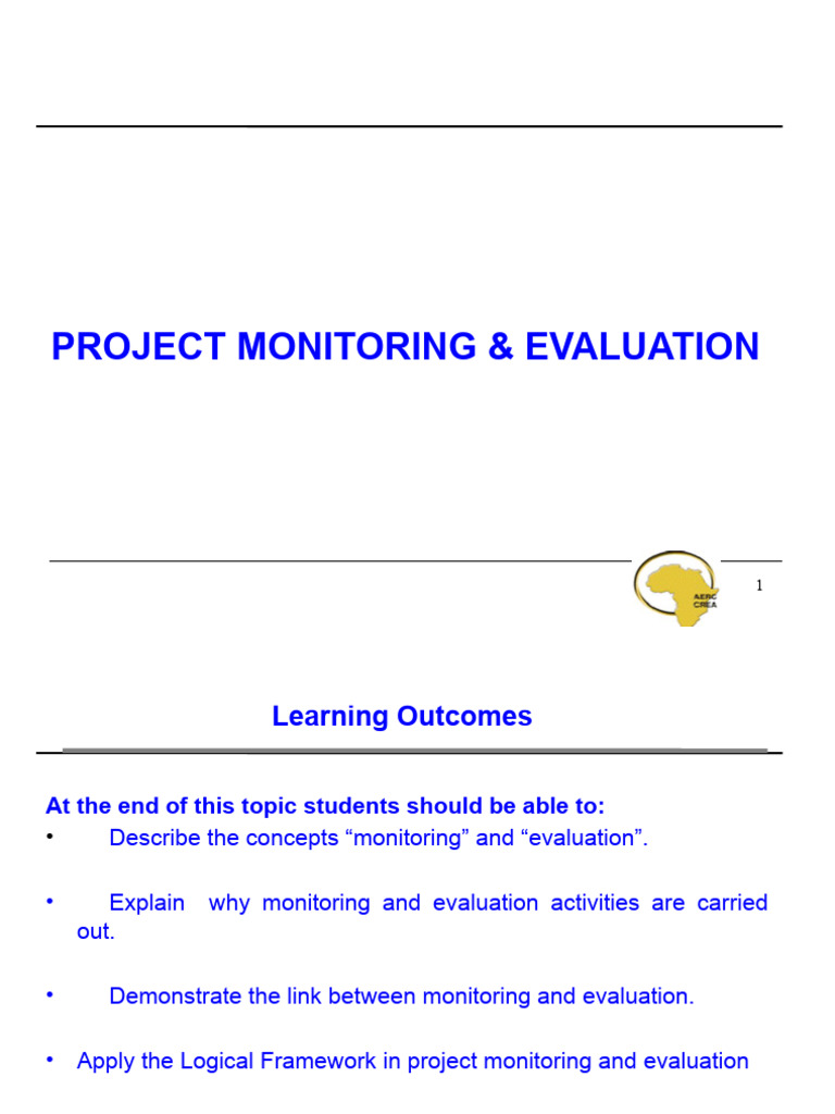 Unit 6 Project Monitoring and Evaluation | PDF | Evaluation | Monitoring And Evaluation