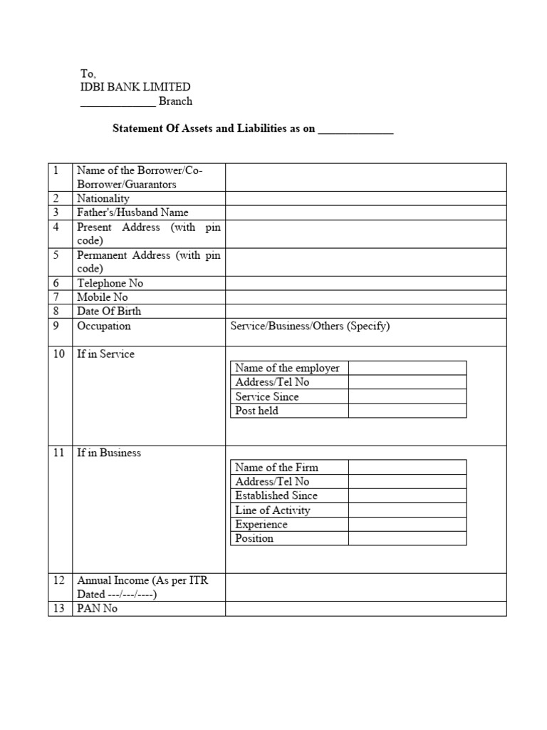Statement of Assets and Liabilitiest | PDF | Insurance | Valuation ...