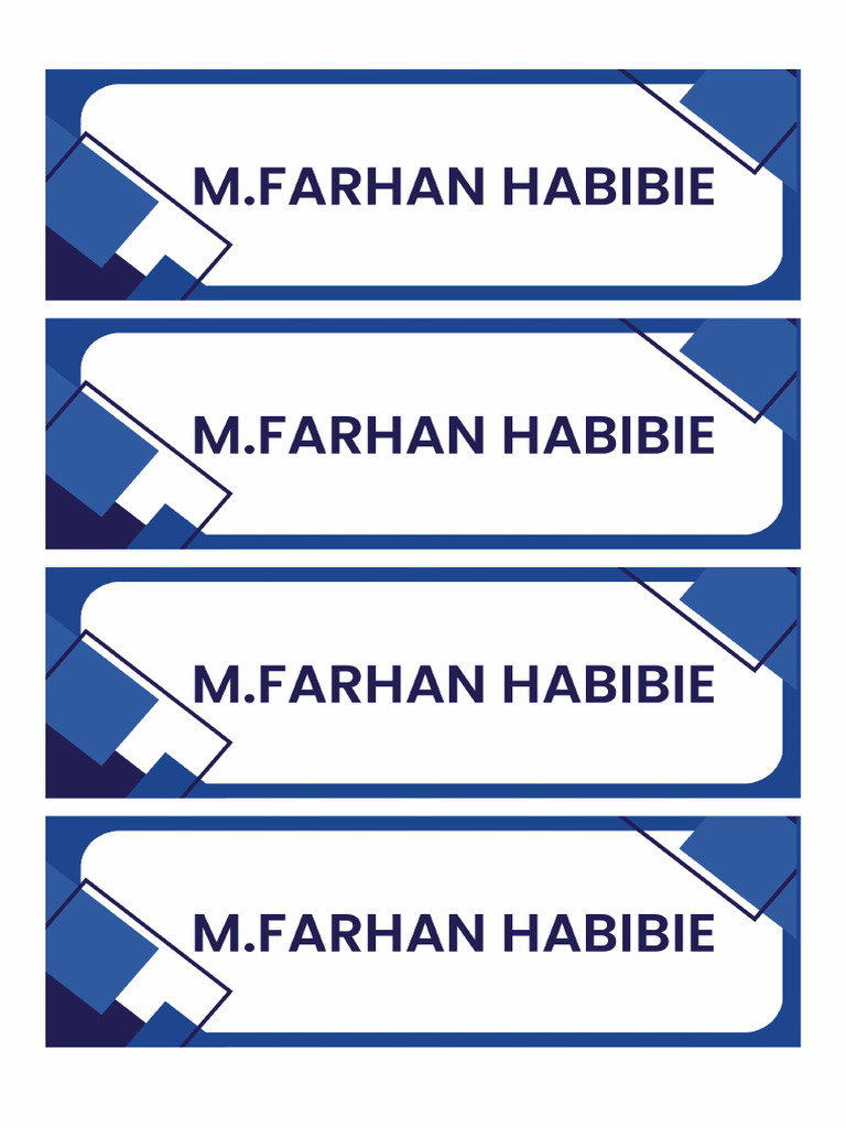 Blue Geometric Folder Label | PDF
