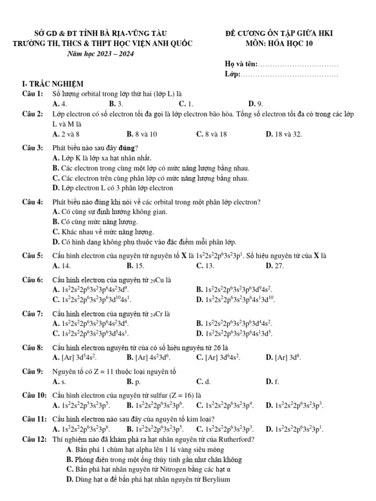 20231003.H10.ĐỀ CƯƠNG ÔN KT GKI UKA | PDF