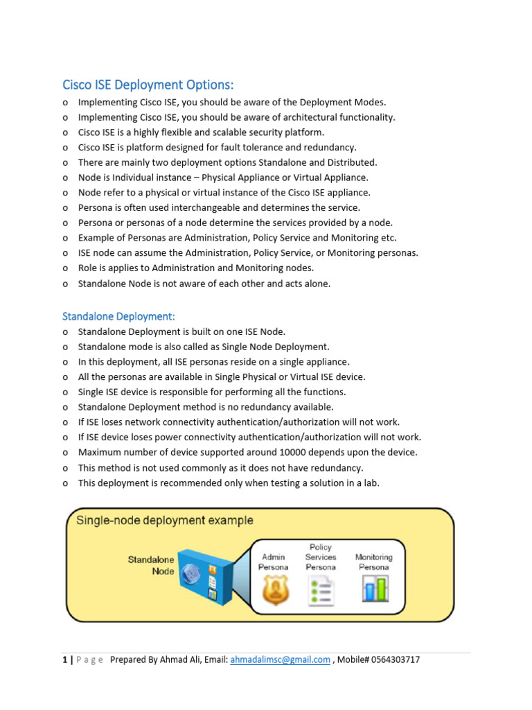 Cisco ISE Deployment Options Overview | PDF | Node (Networking ...