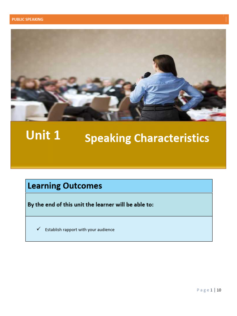 1599738588unit 1 Speaking Characteristics | PDF | Communication ...